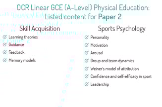 Advance Exam Information in OCR Linear GCE (A-level) PE: Where do we go ...